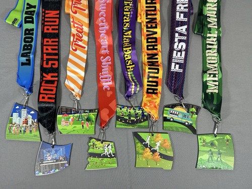 8 Running Race Medals Summer Fall Holidays Large Medallions Neck ...