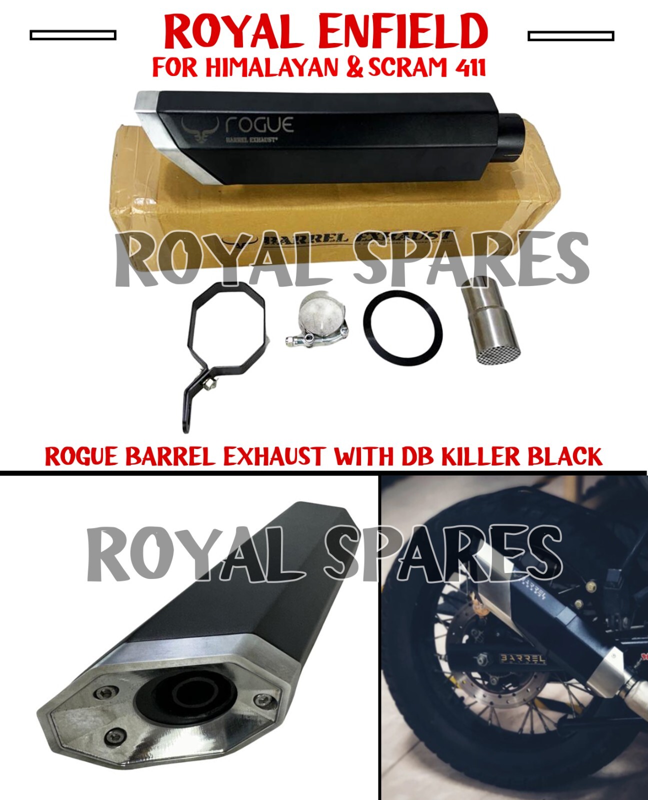 Royal Enfield Himalayan & SCRAM 411 "ROGUE BARREL EXHAUST WITH DB ...