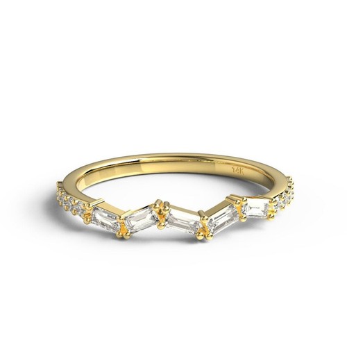 Zig Zag Statement Fine Anniversary Ring 14ct Yellow Gold Natural Diamond | eBay