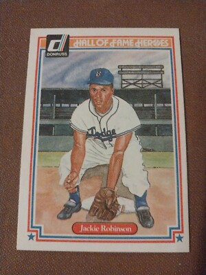 1983 JACKIE ROBINSON DONRUSS HALL OF FAME HEROES CARD #6 BROOKLYN ...