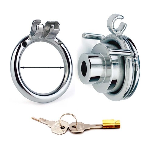 Stainless Steel Upgrade Inverted Plugged Cylinder Chastity Cage Ring ...
