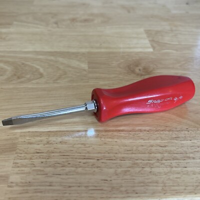 Snap On Flat Slotted Screwdriver Racing Edition Red Handle 2-3/4" Shank ...