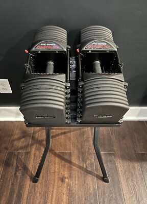 Powerblock PRO EXP 5-90lb Adjustable Dumbbells Pair + Bowflex Weight ...