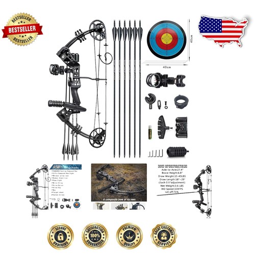 Right-Handed Compound Bow 15-45lbs with Accessories - Ideal for Youth ...