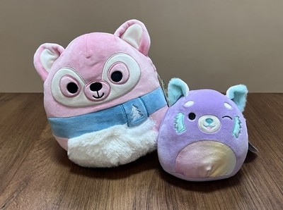 Squishmallows 8” Ditty Pink Lemur PLUSH NWt New Scarf 5” Lexis Panda ...
