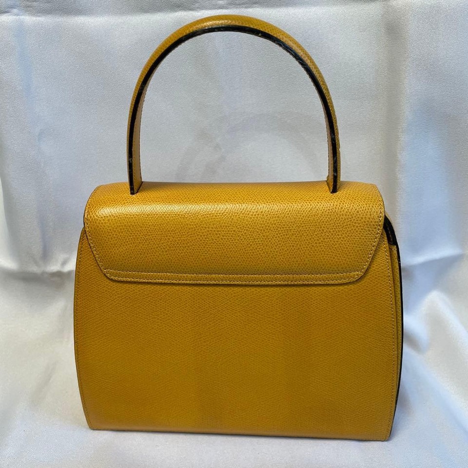 CELINE Yellow Leather Handbag Authentic Italy Near Mint Condition | eBay