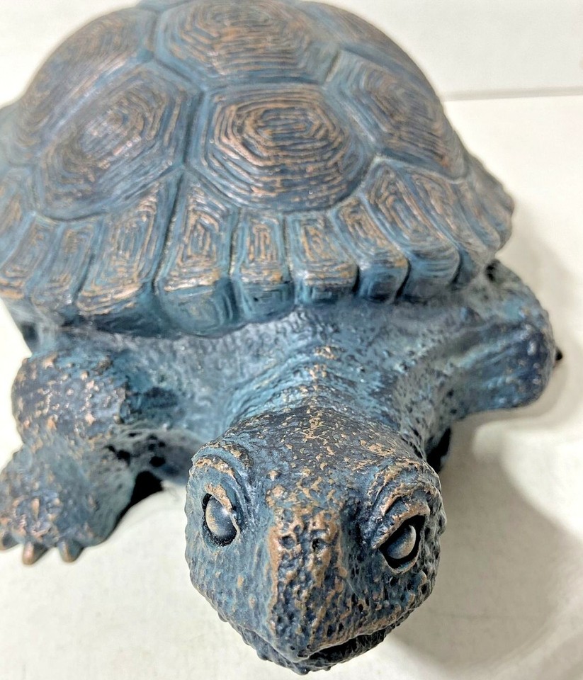 Tortoise Figurine by Art Line Inc. Dark Green s/Copper Accents | eBay