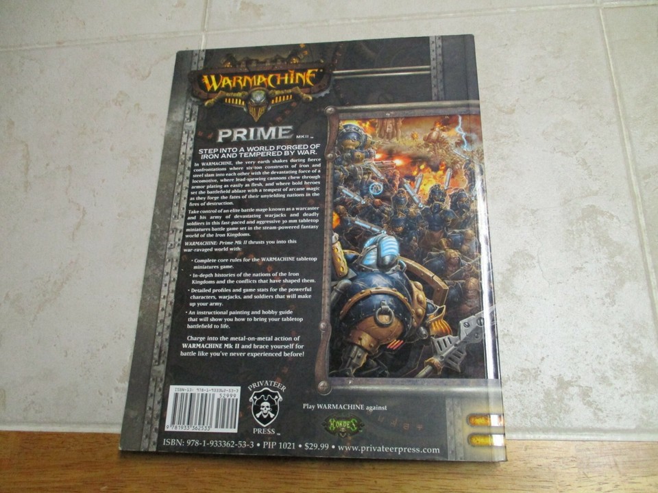 Warmachine Prime MKII Privateer Press PIP 1021 PB Book Rulebook 2009 ...