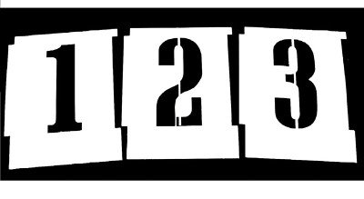 Army Style Number Stencil set 0-9 MILITARY FONT CARGO CRATE Sizes 15mm ...