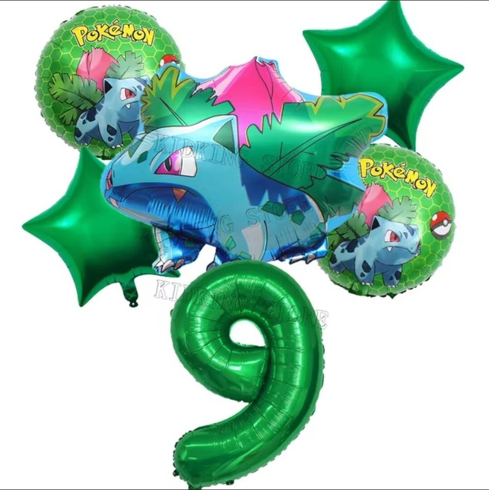 6pcs Pokémon Theme Pikachu Squirtle Charmander Bulbasaur Number Birthday Balloon | eBay UK
