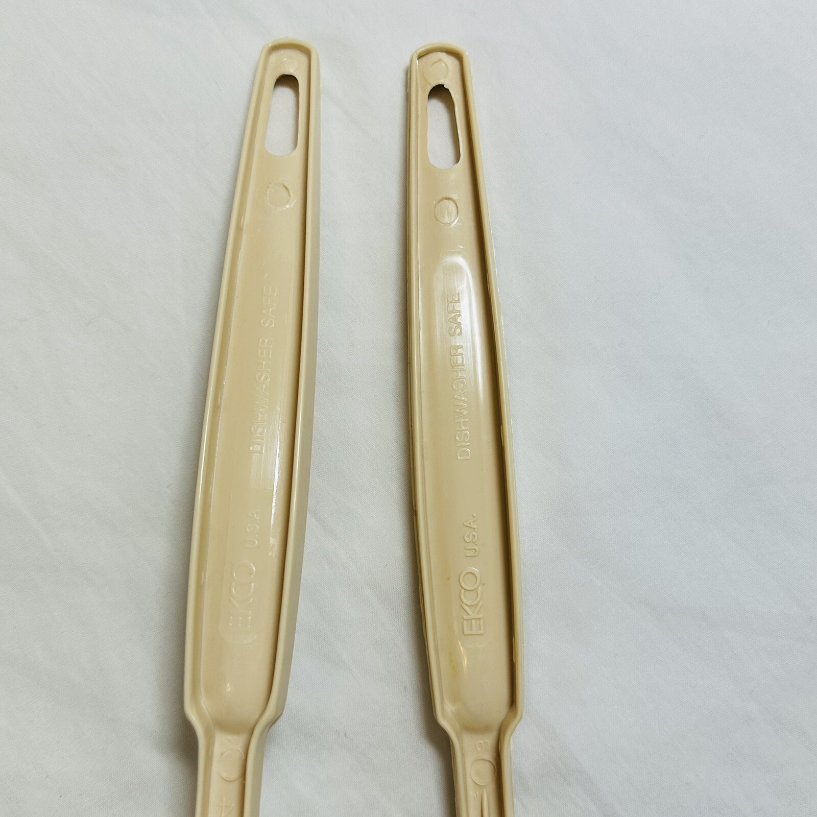 2 Pc Ekco Serving Cooking Spoon Spaghetti Server Almond Lt Tan Nyon ...