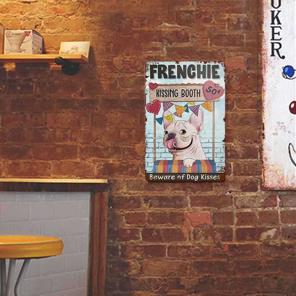 Rectangular Tin Drawing Dog Metal Plate Painting for Home Decoration ...