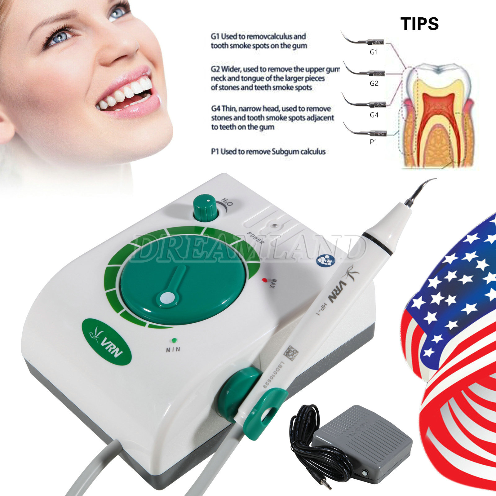 Fit Cavitron Dental Portable Ultrasonic Piezo Scaler 5*Tips fit EMS ...