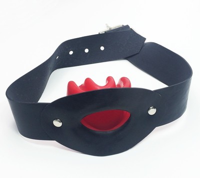 Latex soft tooth Open Mouth Gag Bite Head Harness Slave Restraints ...
