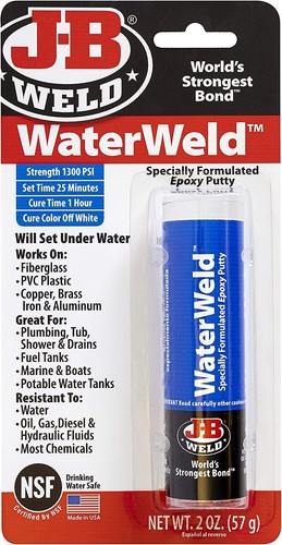 JB Weld Water Weld Epoxy Putty Quickly Sets Under Water Fuel & Oil ...