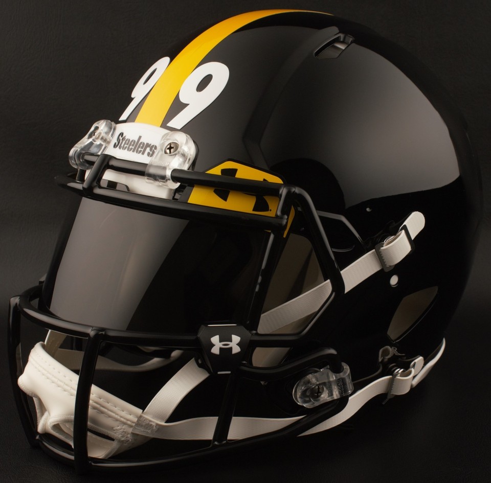 PITTSBURGH STEELERS NFL Football Helmet with BLACK-TINT Visor / Eye ...