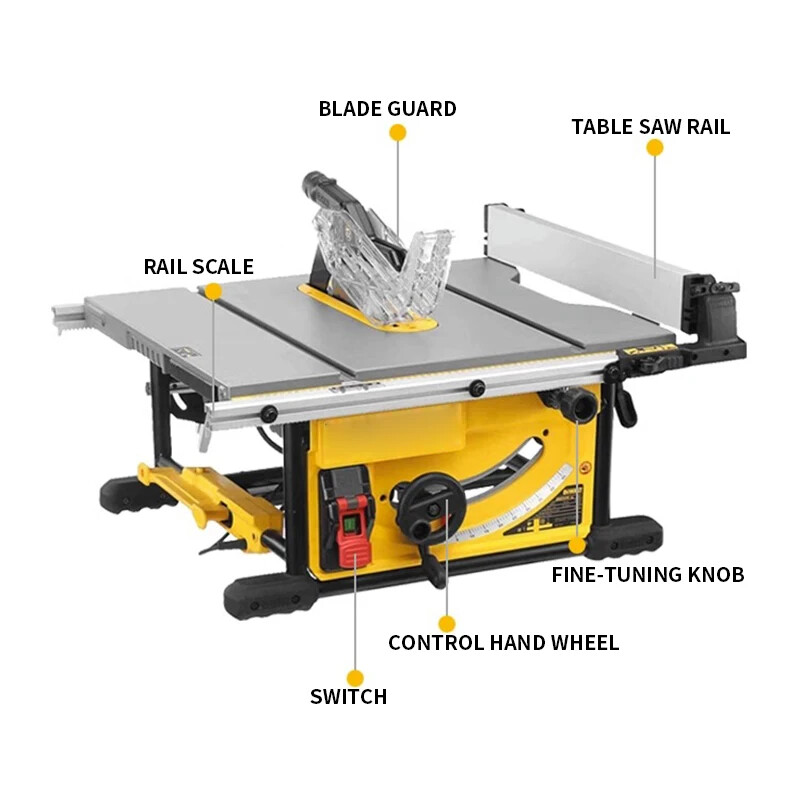Woodworking Push Table Saw DWE7492 Wood Cutting Machine Bench Top Table ...