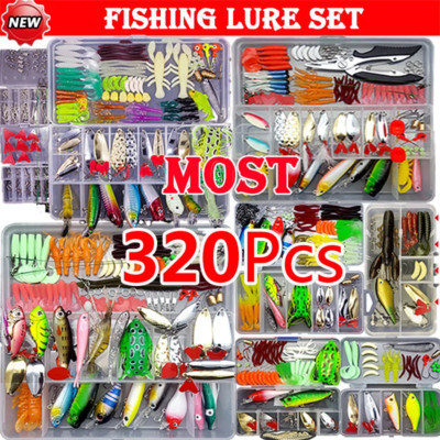 Set Fishing Lure Kit Soft and Hard Bait Set Gear Layer Minnow Metal Jig ...
