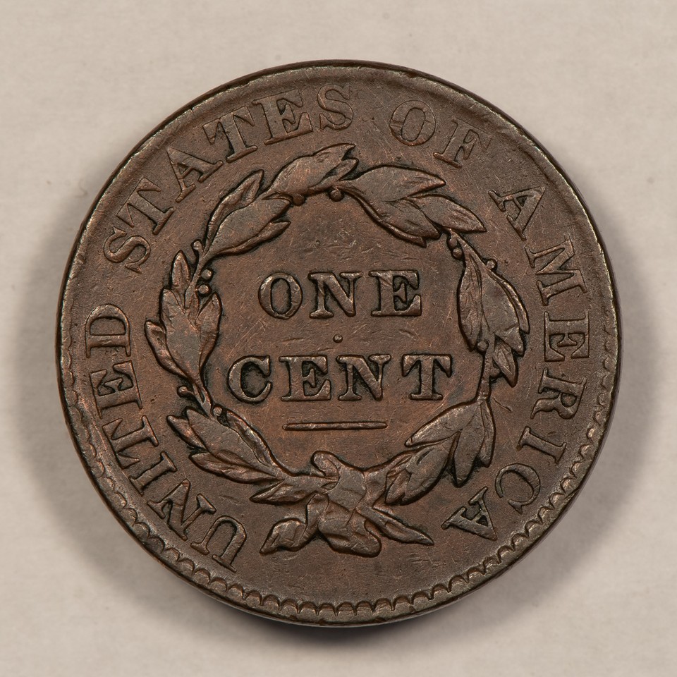 1828 1c Coronet Head Cent - Large Narrow Date - Chocolate Brown VF/XF ...