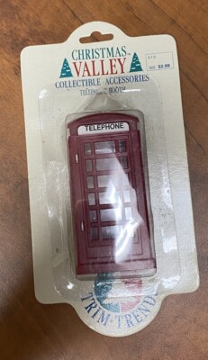 Vintage Plastic Red Telephone Booth Christmas Valley Village New in ...