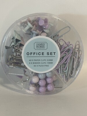 James Burke | Office Set | Paper Clips | Binder Clips | Push Pins | eBay