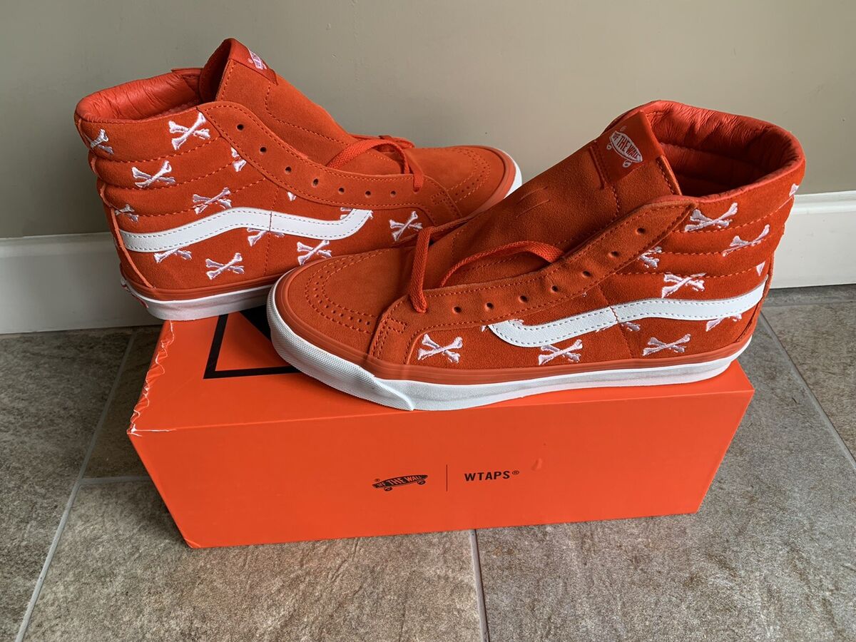 VANS VAULT X WTAPS SK8-Hi LX BONES, ORANGE & WHITE UK9 New w VANS VAULT X WTAPS SK8-Hi LX BONES, ORANGE & WHITE UK9 New w
