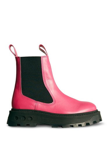 SIMON MILLER Womens Pink Pull Tab Scrambler Round Toe Wedge Combat ...