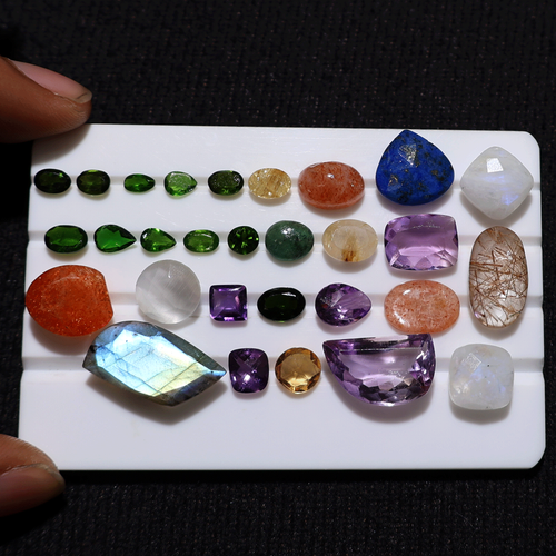 A Palette of Earth~ 29 PC Natural Mix Gemstones 5mm-22mm Faceted Cut ...