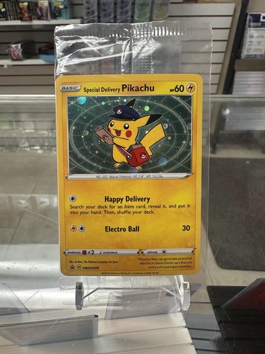 Pokemon TCG: Pokemon Center SPECIAL DELIVERY PIKACHU SWSH074 Promo Card ...