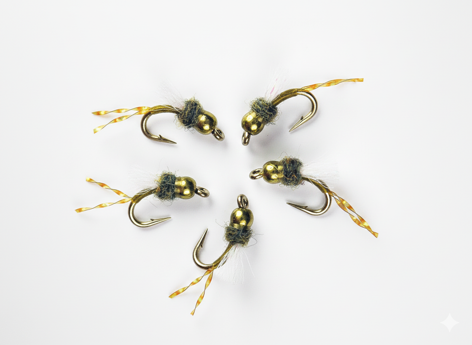 Cheeseman Emerger UV2 Olive Nymphs - Premium Trout Fly Fishing Flies | eBay