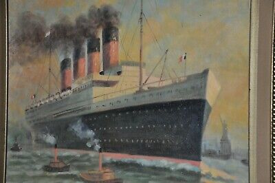 Great Large Ocean Liner Painting | eBay