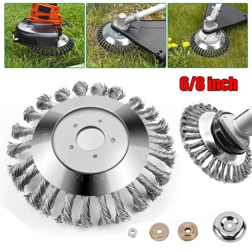 6/8 inch Rotary Steel Wire Wheel Brush Trimmer Head Grass Mower ...