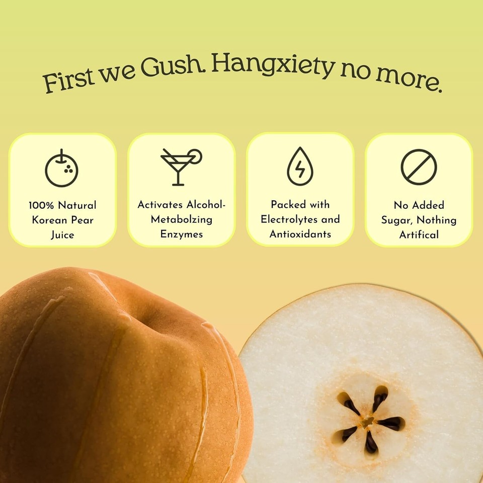 GUSH Pre-Drink Korean Pear Juice - (12 Pack) Pear Hydration Packet for ...