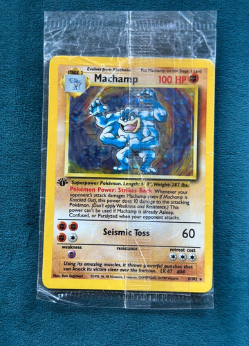 MACHAMP POKEMON Card FACTORY SEALED 1st Edition 1999 Mint Condition ...