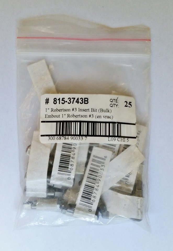 S3 Square Recess Insert Bits, Robertson -- 1" -- You Choose Qty | eBay
