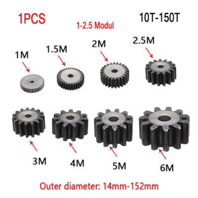 1-2.5 Modul 10-150 Teeth Spur Gears Steel Pinion Gear Thick 10mm-25mm ...