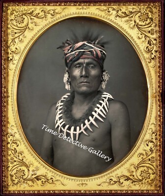 1853 Portrait of Native American Kansas Chief Kno-Shr - Historic Photo ...