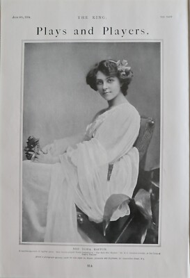 1904 Stampa Teatro Miss Dora Barton Duca Di YORK Teatro Rich MRD Repton ...
