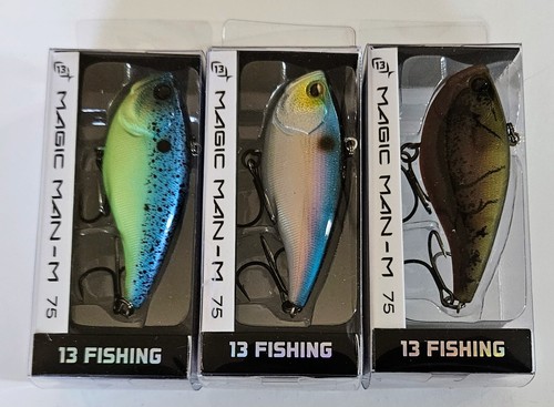 (Set of 3) 13 Fishing Magic Man-M 75 Lipless Crankbaits 3/4 oz 2 Colors ...