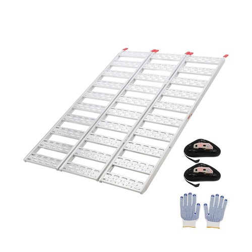 Aluminum Tri-Fold Ramp with Treads, Ramps for Pickup Trucks, 1500 LBS ...