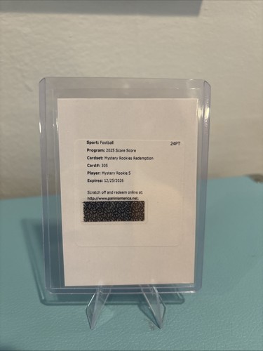 2025 Panini Score Rookie Mystery Redemption Rookie #5 Cam Ward Jaxson ...