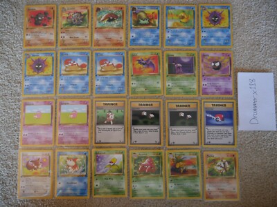 1st Edition Fossil Set and 1st Edition Jungle Set 24 Card Pokemon Lot ...
