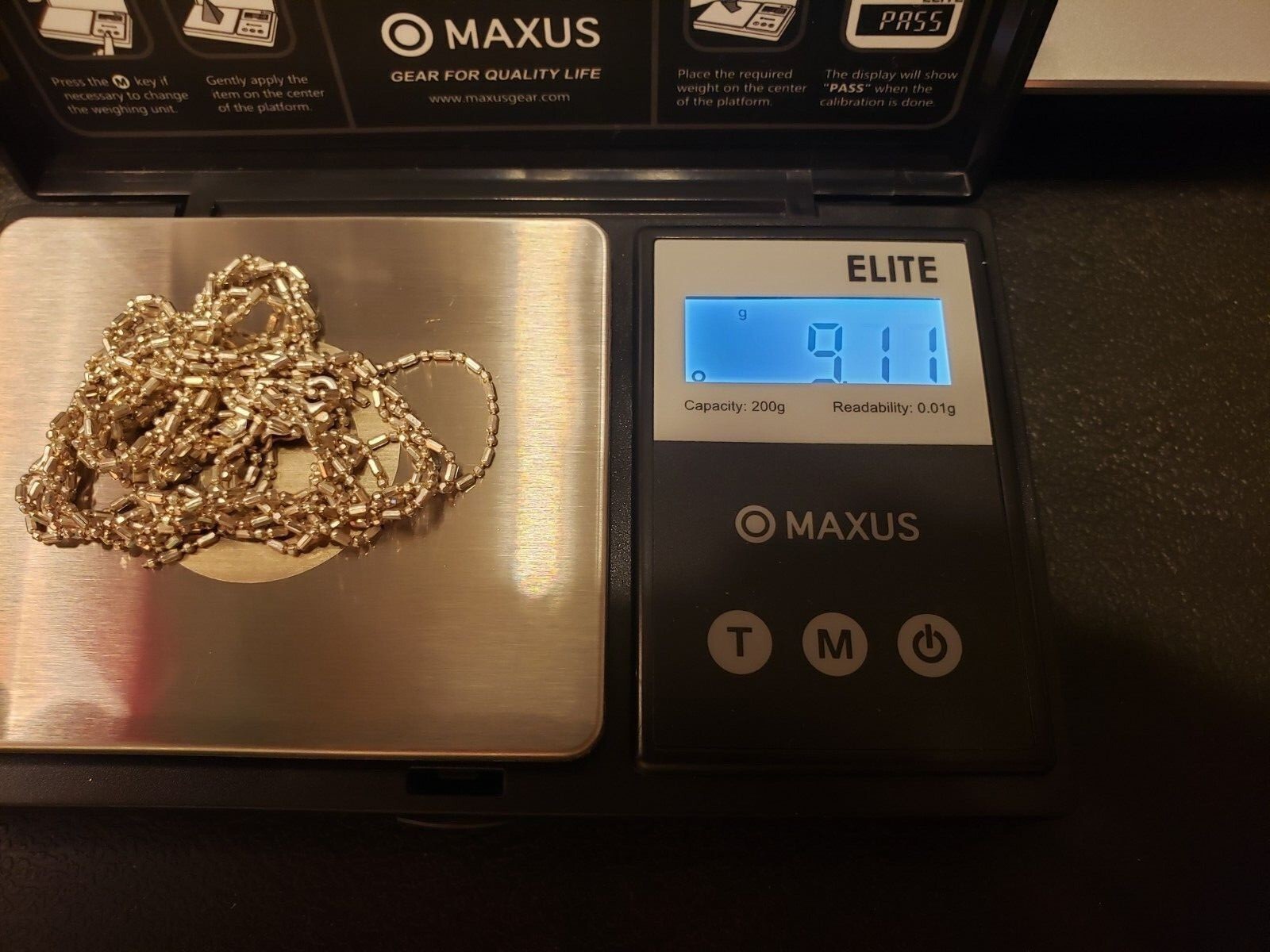 Sterling Silver 925 MD28V MEXICO Chain Necklace 22", NEEDS REPAIR, 9 ...