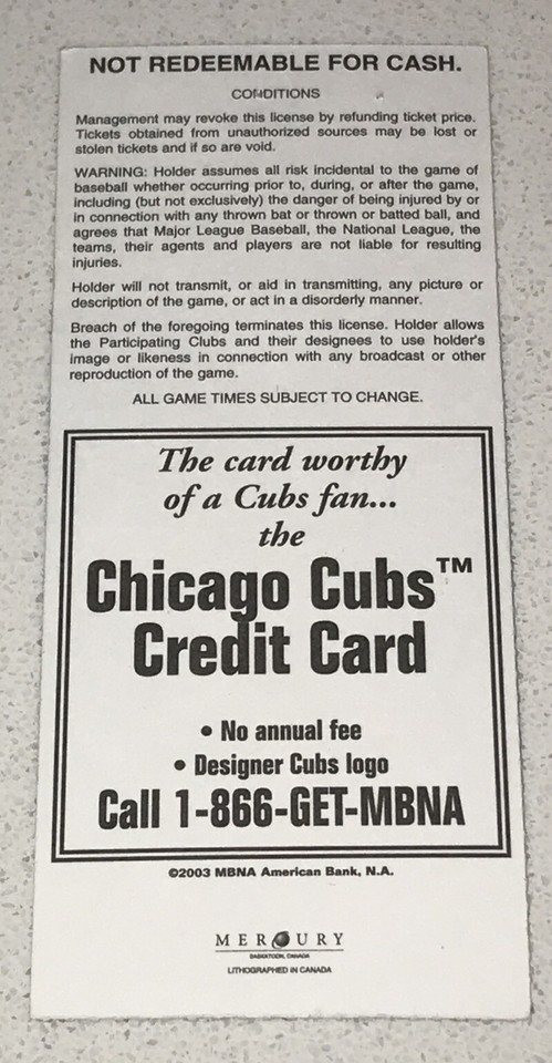 Montreal Expos Cubs MLB Ticket Stub Vladimir Guerrero HR Game 4/7/2003 | eBay