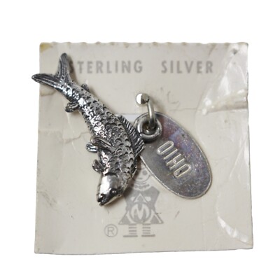 Sterling Silver OHIO Fish Charm Maisel's Figural NEW Vintage Travel | eBay