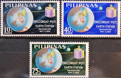 PHILIPPINES PHILIPPINEN 1968 850-52 POTC Erdfunkstelle PHILCOMSAT Satellit MNH | eBay.de
