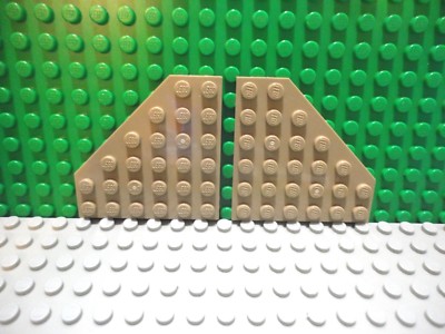 Lego 2 Dark Tan 6x6 wedge plate with cut corner wings ship NEW | eBay