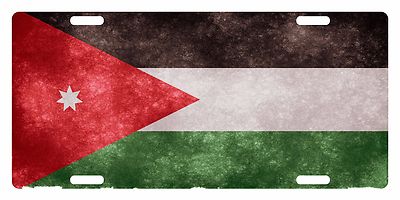 JORDAN Flag Custom License Plate Arab Emblem Fuzzy Version | eBay
