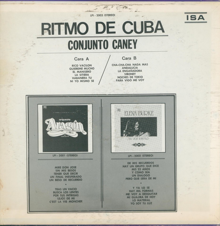 CONJUNTO CANEY - EL RITMO DE CUBA - LP ISA USA | eBay