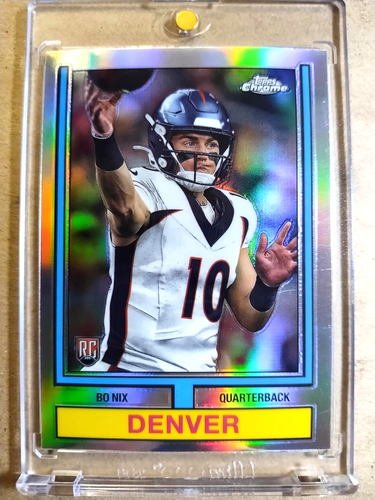 2024 Bo Nix Topps Chrome Rookie 1974 Throwback Silver Refractor RC🔥🔥🔥 ...